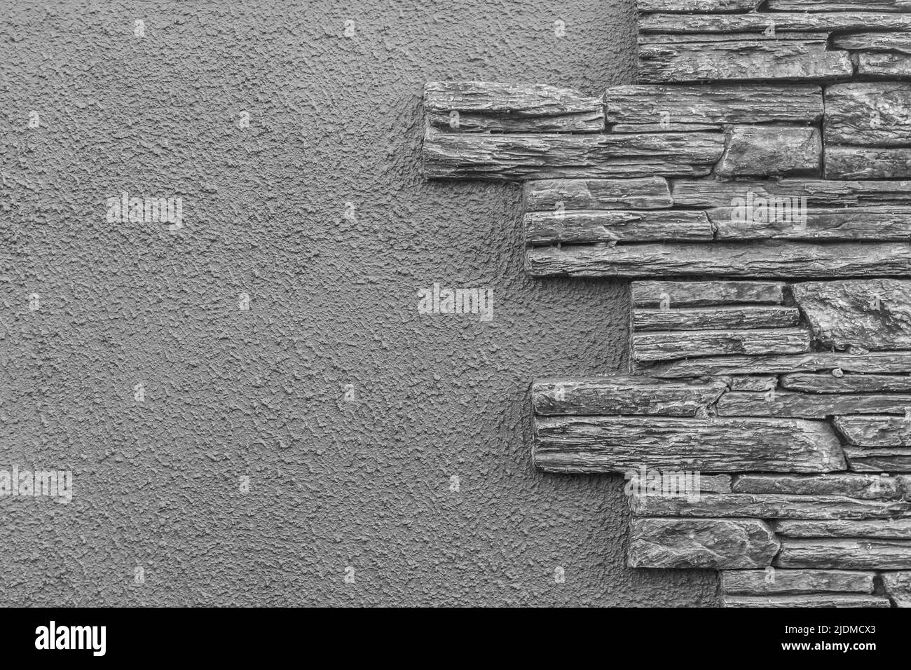 Exterior facade of the house wall decoration and grey stone tile decor ...