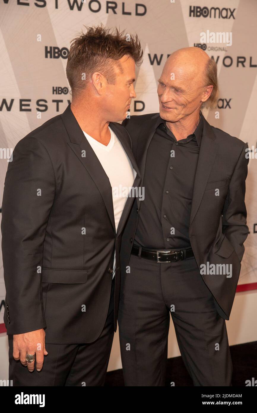 New York, United States. 21st June, 2022. Luke Hemsworth and Ed Harris ...
