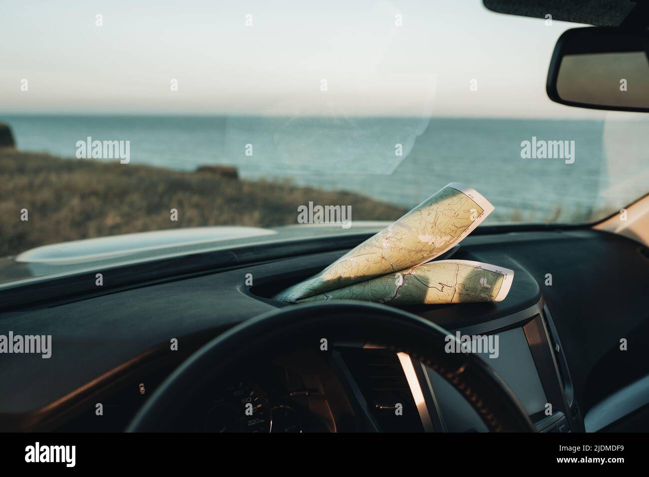 Paper road map dashboard hi-res stock photography and images - Alamy