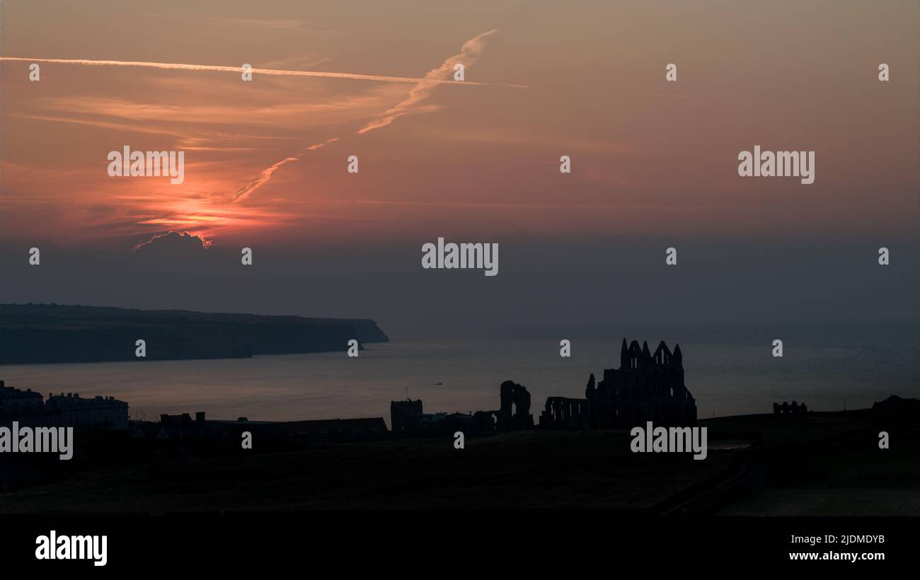 Whitby abbey silhouette hi-res stock photography and images - Alamy