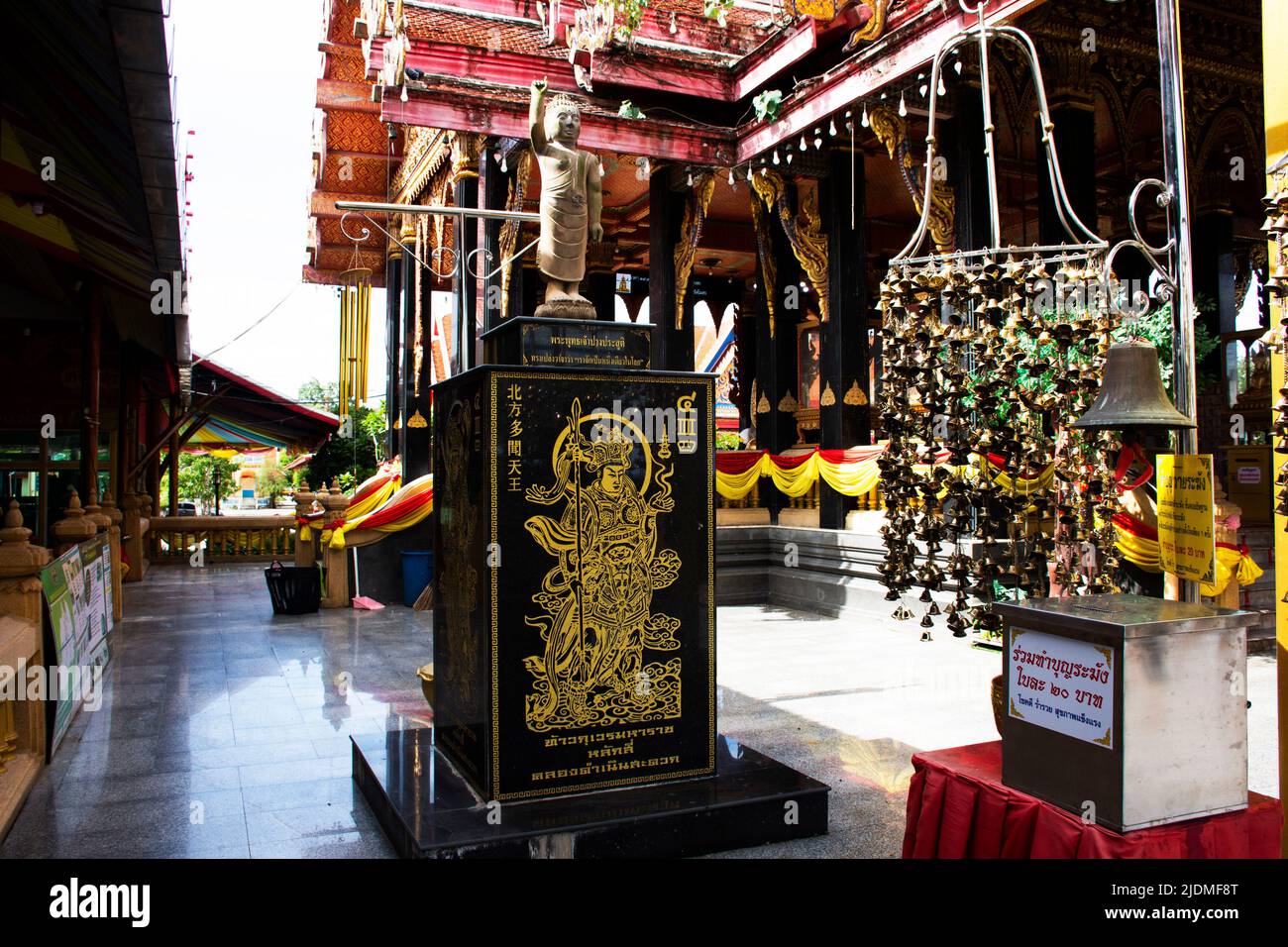 Thai people foreign travelers travel visit and respect praying blessing ...