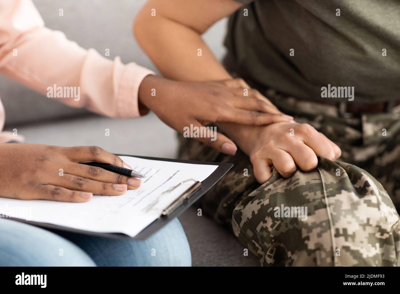 Psychological Support. Closeup Of Black Female Psychotherapist ...