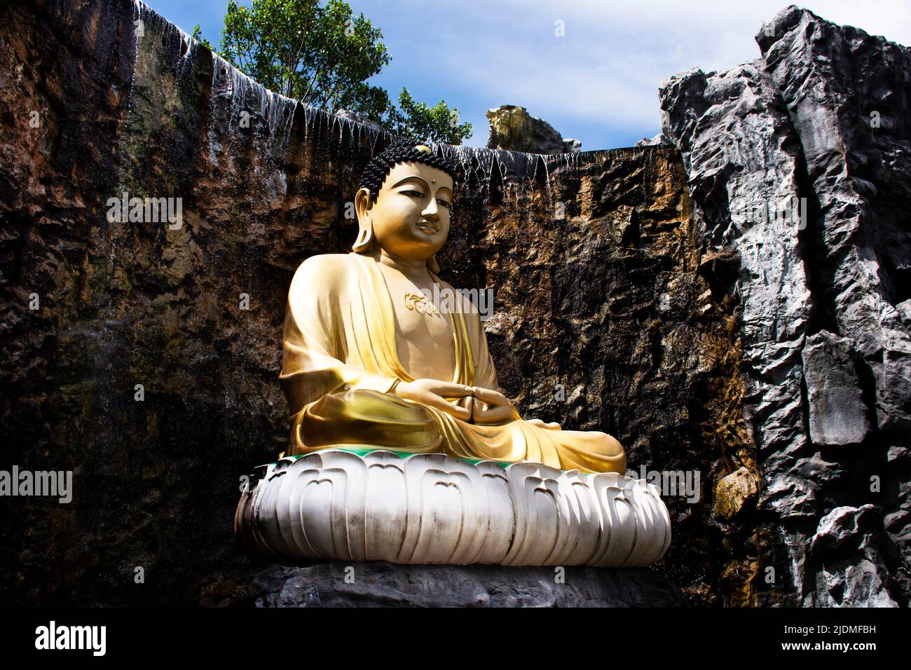 Beautiful amitabha buddha statue in garden for thai people travel visit ...