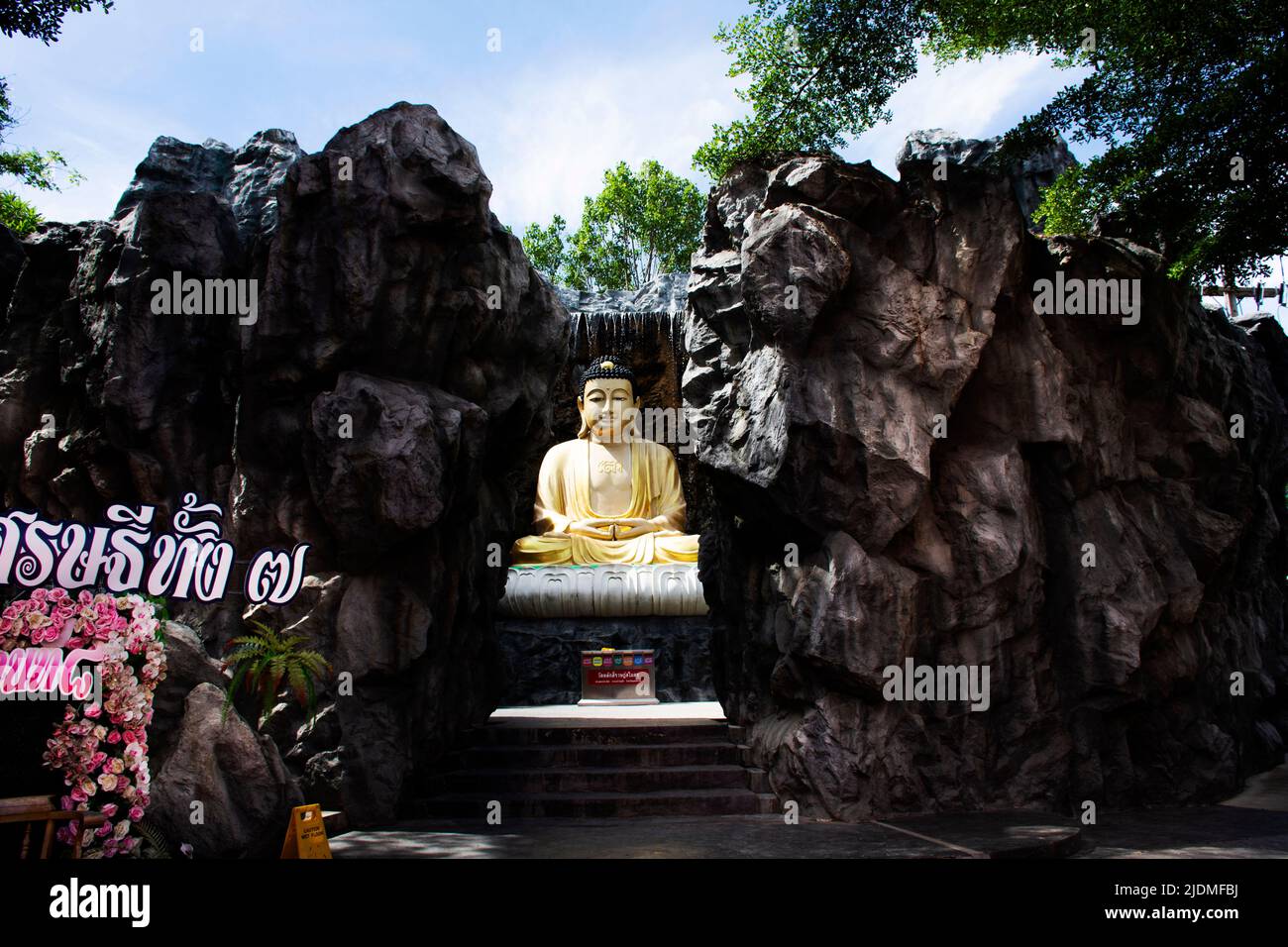 Beautiful buddha statue in garden for thai people travel visit respect ...