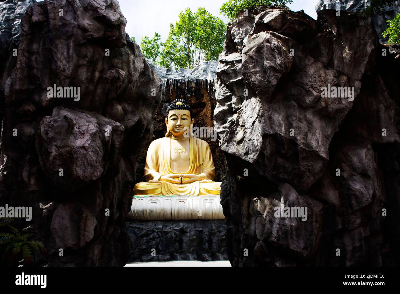 Beautiful amitabha buddha statue in garden for thai people travel visit ...