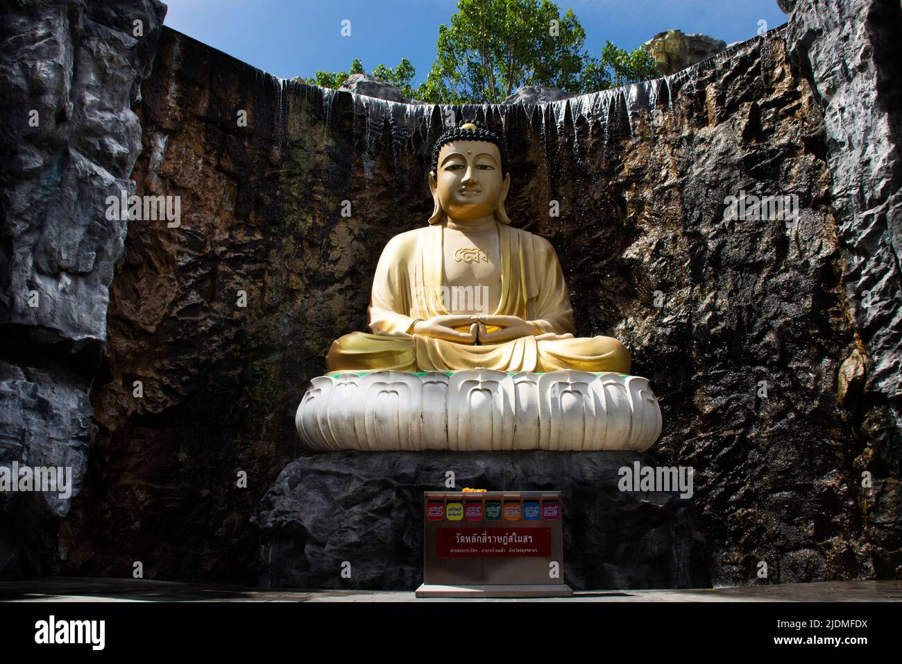 Beautiful buddha statue in garden for thai people travel visit respect ...