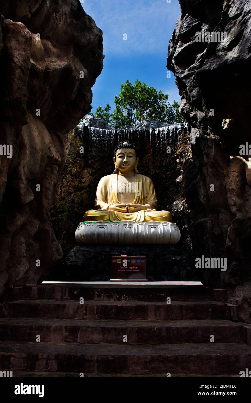 Beautiful buddha statue in garden for thai people travel visit respect ...