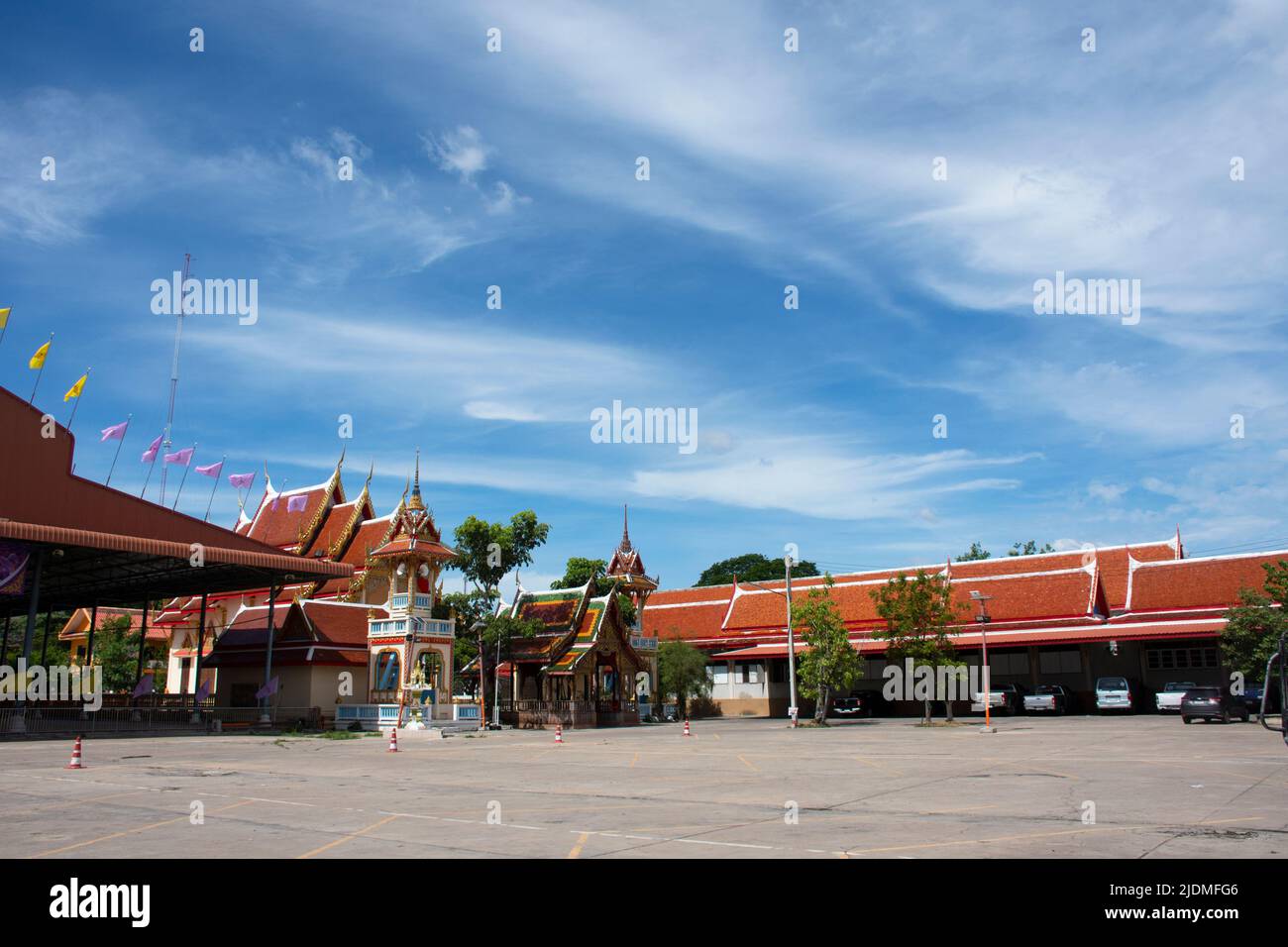 Ancient architecture ubosot church and antique building for thai people ...
