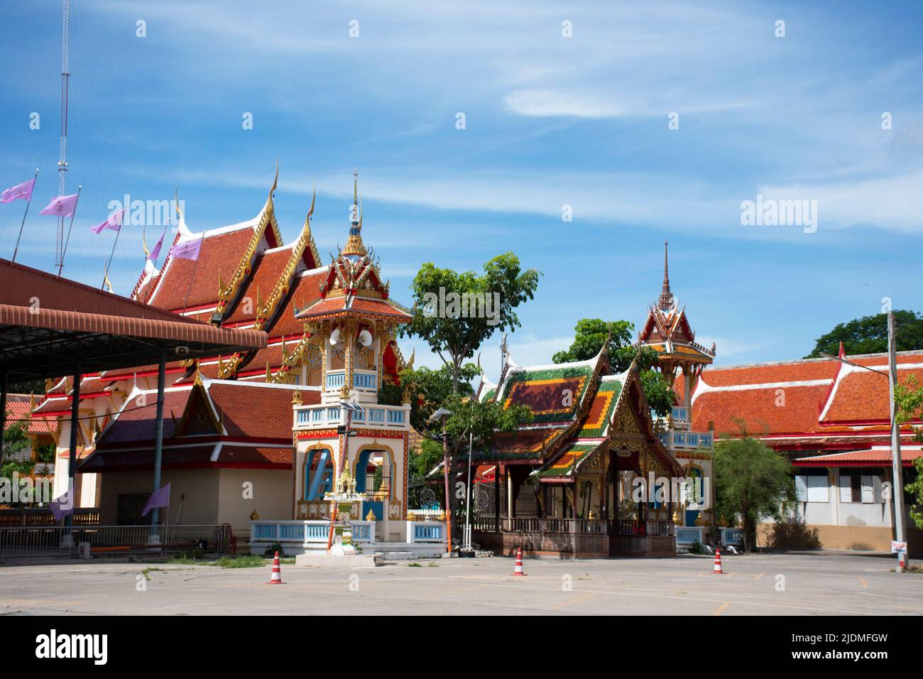 Ancient architecture ubosot church and antique building for thai people ...