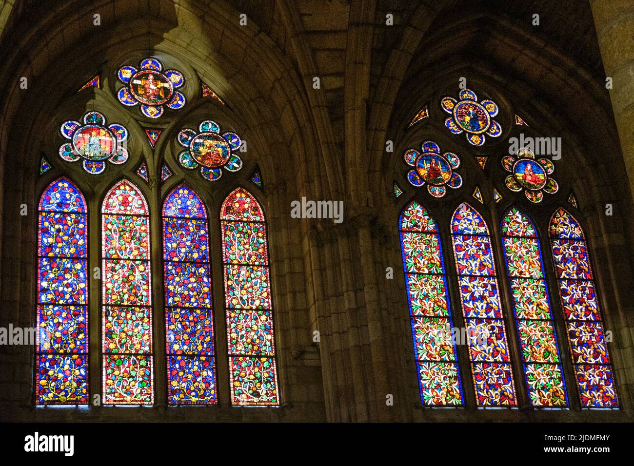 Spain, Leon, Castilla y Leon. Stained Glass Windows in the Cathedral of ...