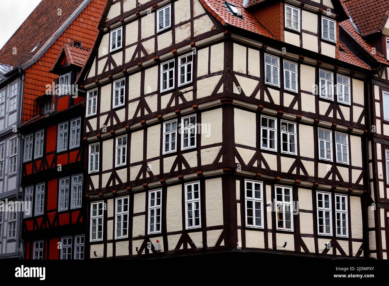 An old German building. The traditional design of the facade of the ...