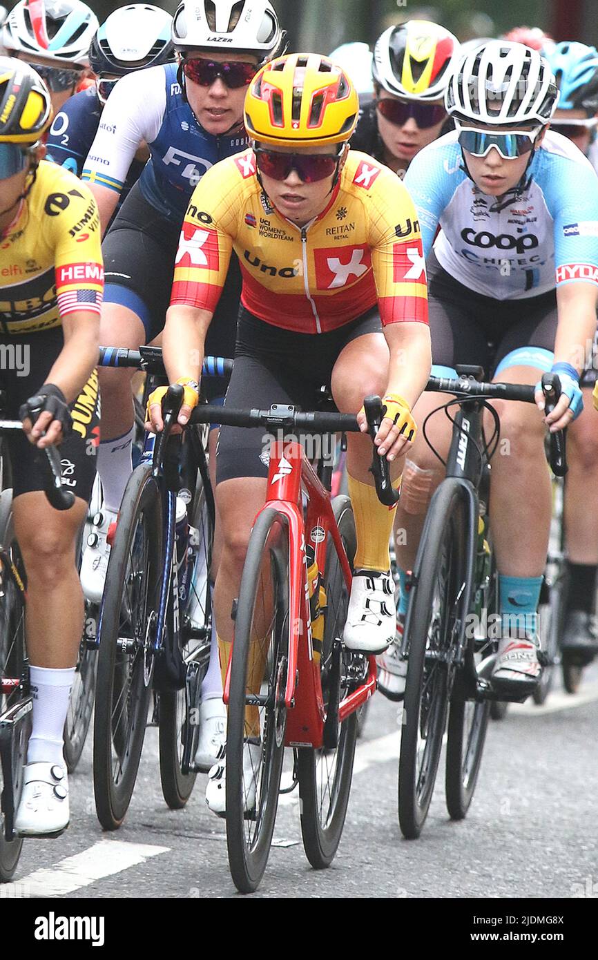 Susanne Andersen of Norway of team Uno-X Pro Cycling Team (WTW) in the ...