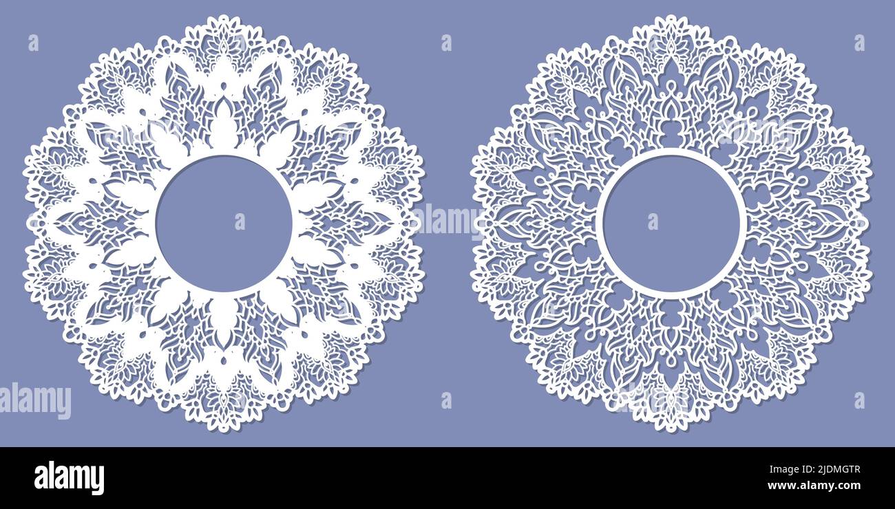 Template for laser cutting. Round frame. Vector Stock Vector Image ...