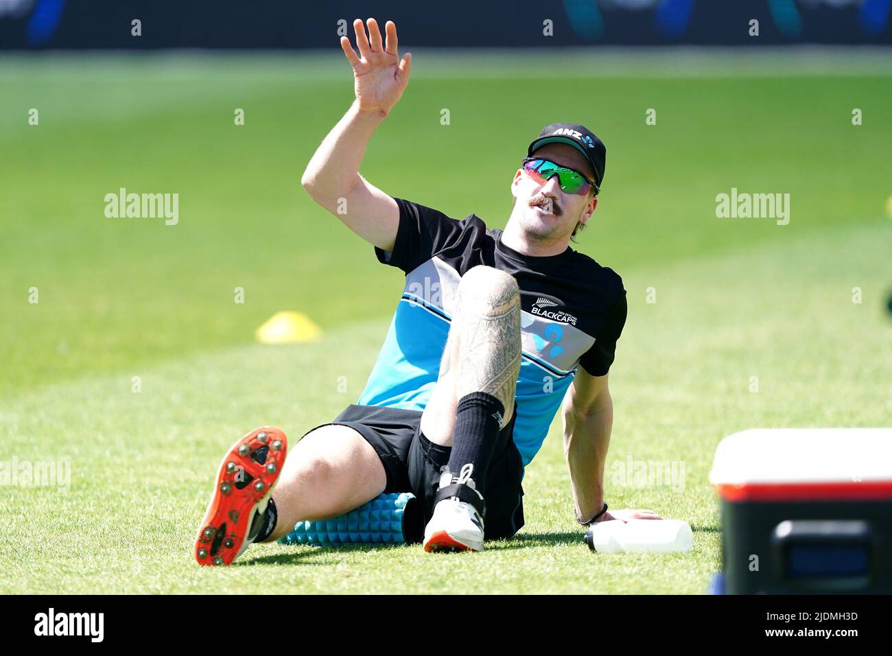 New Zealand's Blair Tickner during a nets session at Emerald Headingley ...