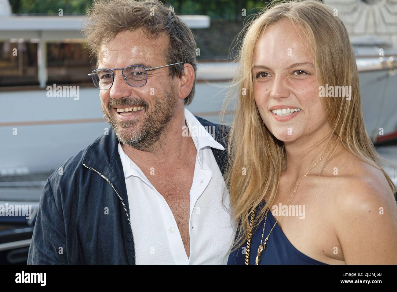 Paris, France. 21th June, 2022. Actor Stephane Henon and his daughter ...