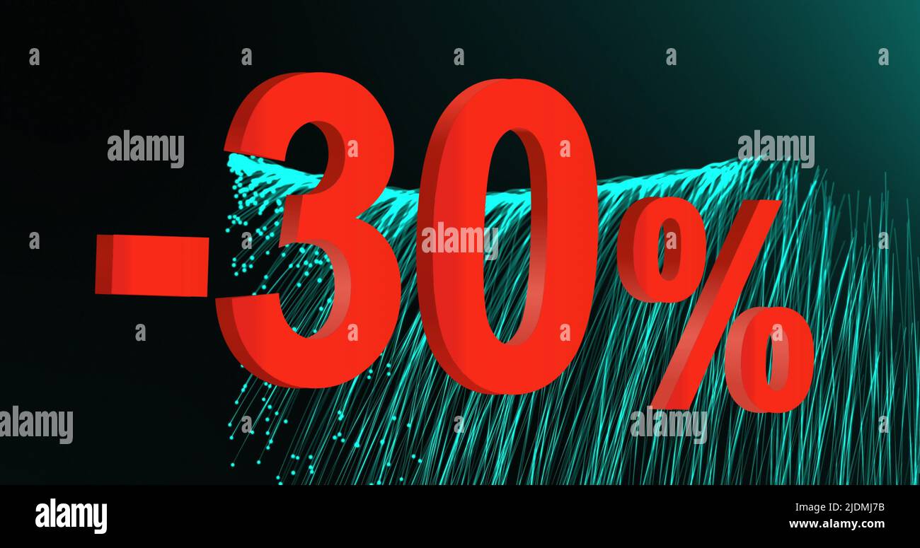 Image of 30 percent off over fireworks on black background Stock Photo ...