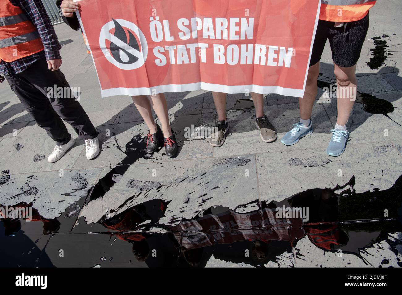Berlin, Germany. 22nd June, 2022. Climate protection demonstrators of ...