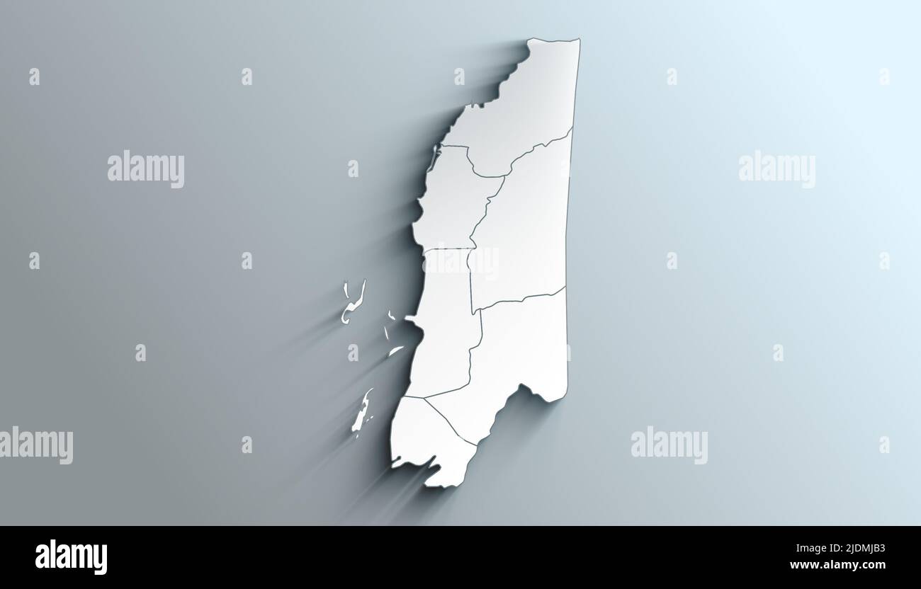 Geographical Map of Belize with Districts with Counties with Regions ...