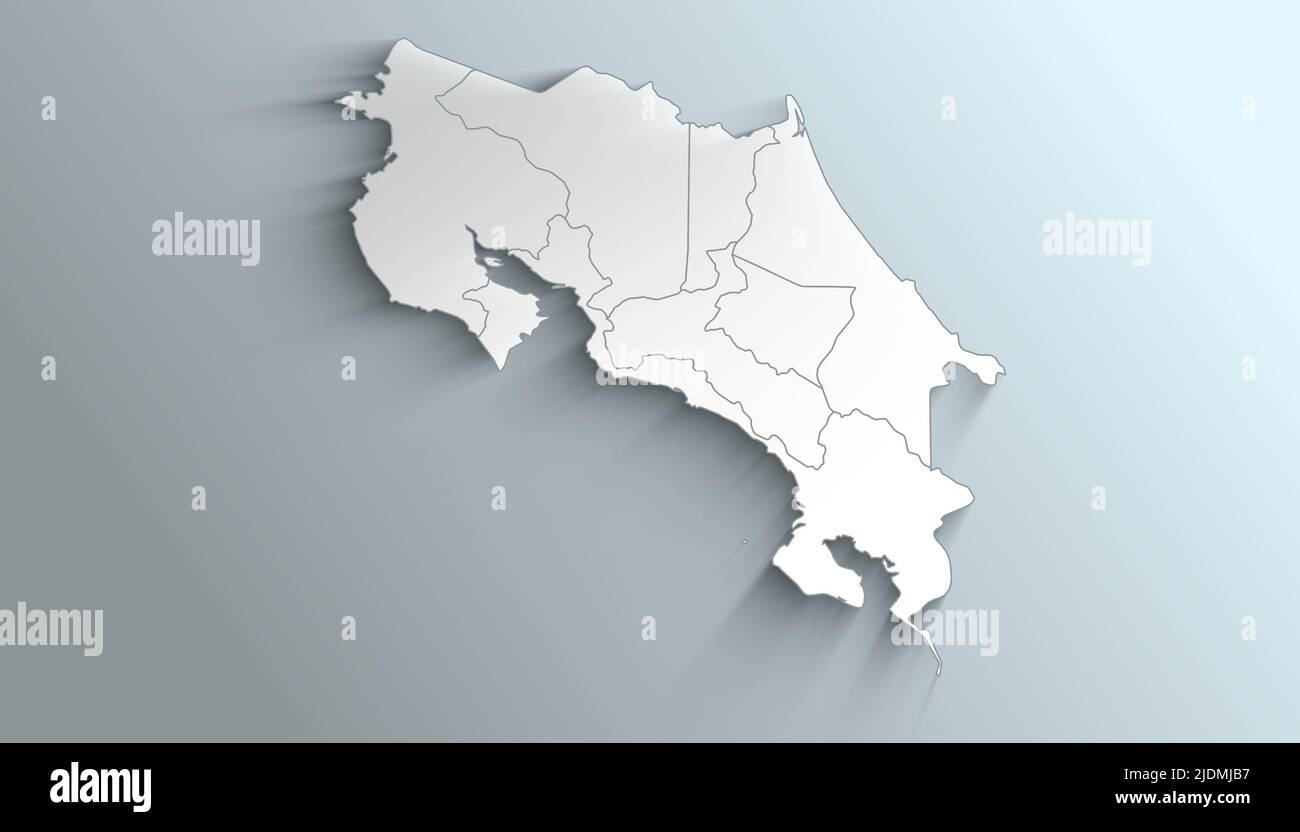 Geographical Map of Costa Rica with Provinces with Counties with ...