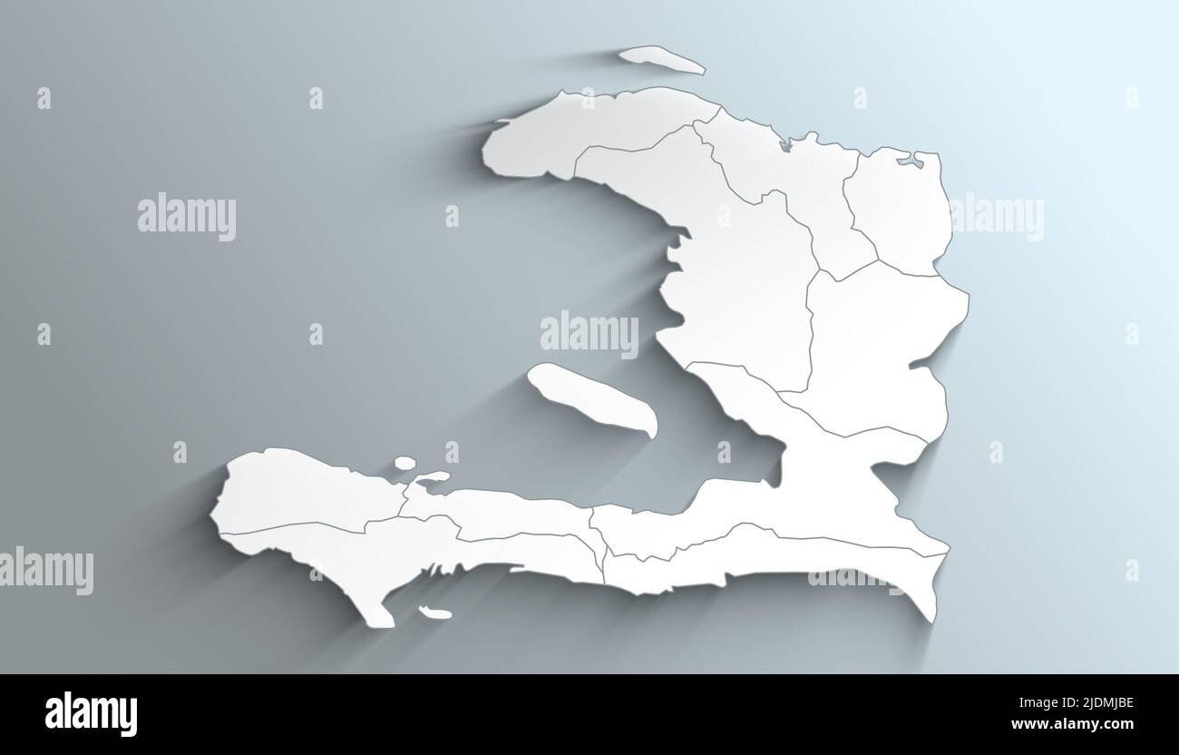 Geographical Map of Haiti with Departments with Counties with Regions ...