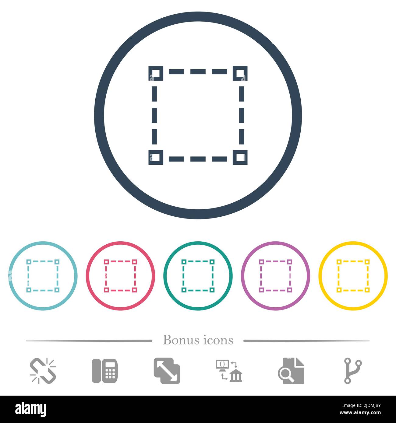 Selection tool outline flat color icons in round outlines. 6 bonus ...