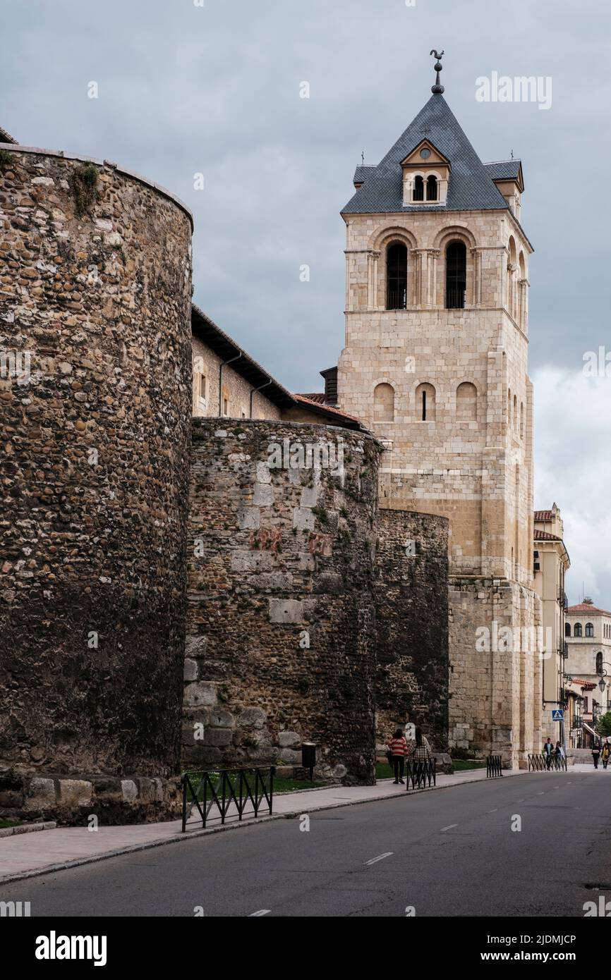 Spain, Leon. Remnants of the Roman Wall withLater Medieval Additions ...