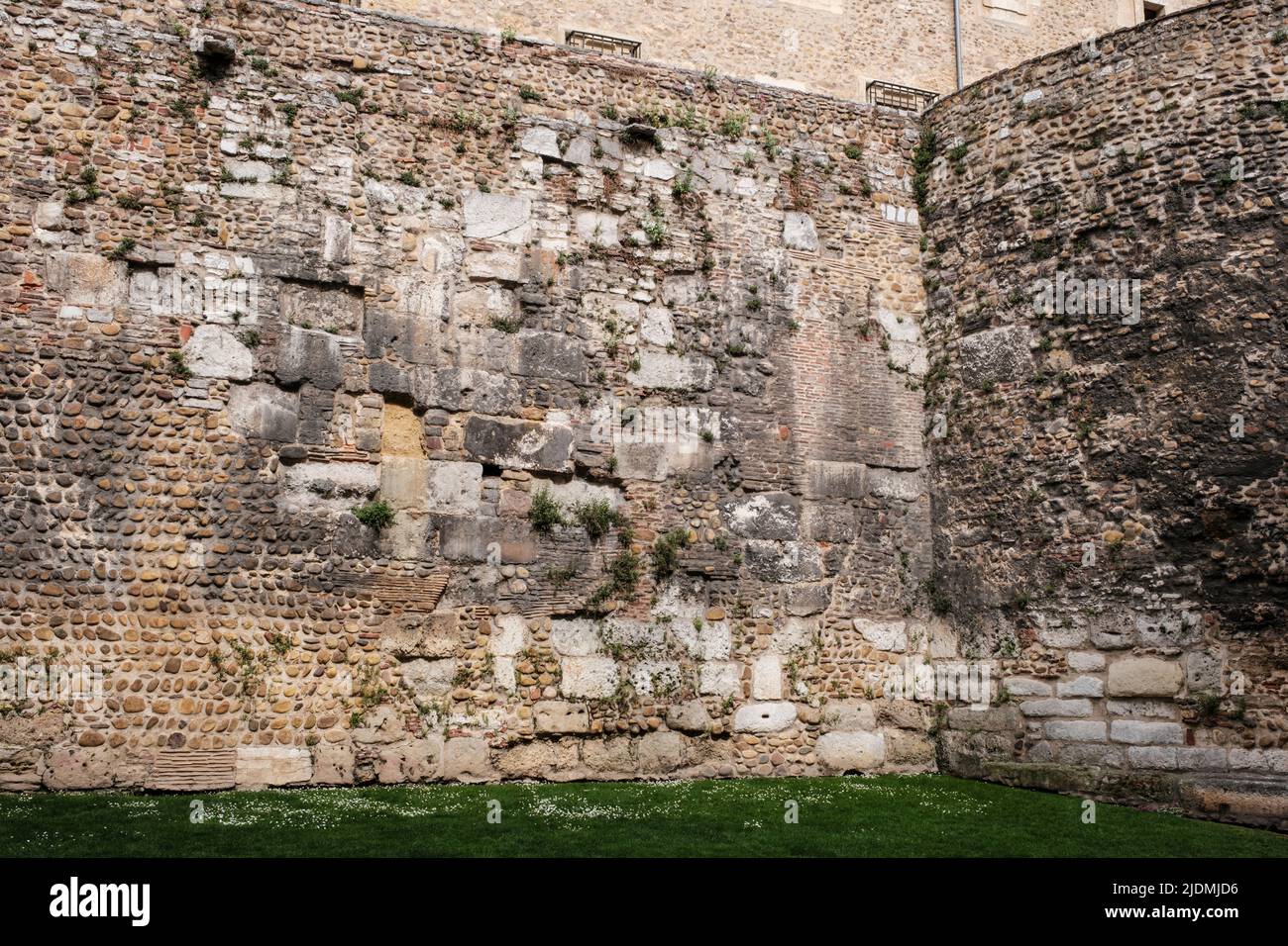 Spain, Leon. Remnants of the Roman Wall withLater Medieval Additions ...