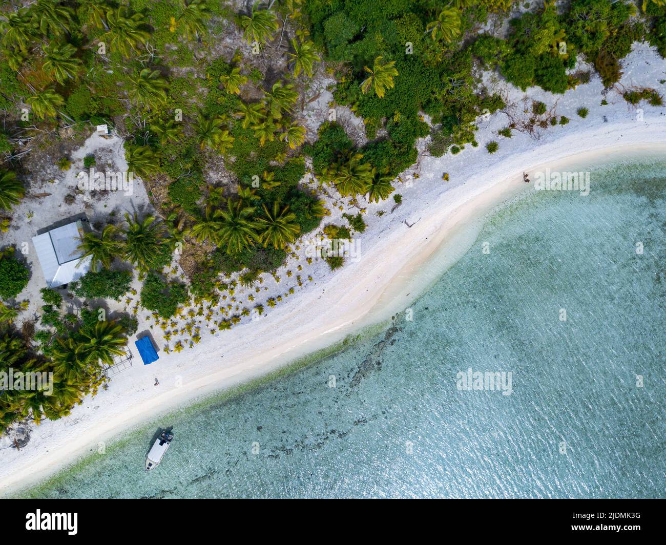 cook island rarotonga polynesia blue lagoon aerial panorama drone ...