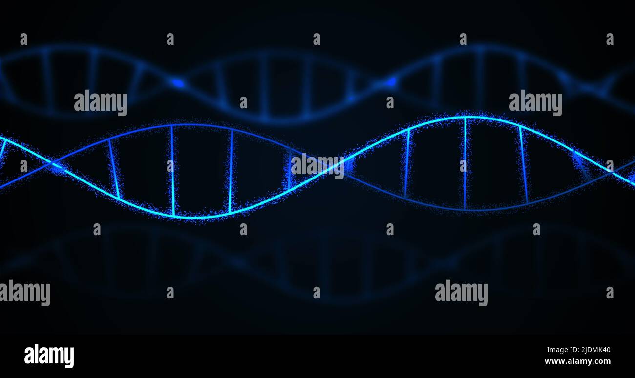 Image of dna strands on black background Stock Photo - Alamy