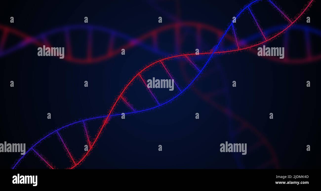 Image of dna strands on blue background Stock Photo - Alamy