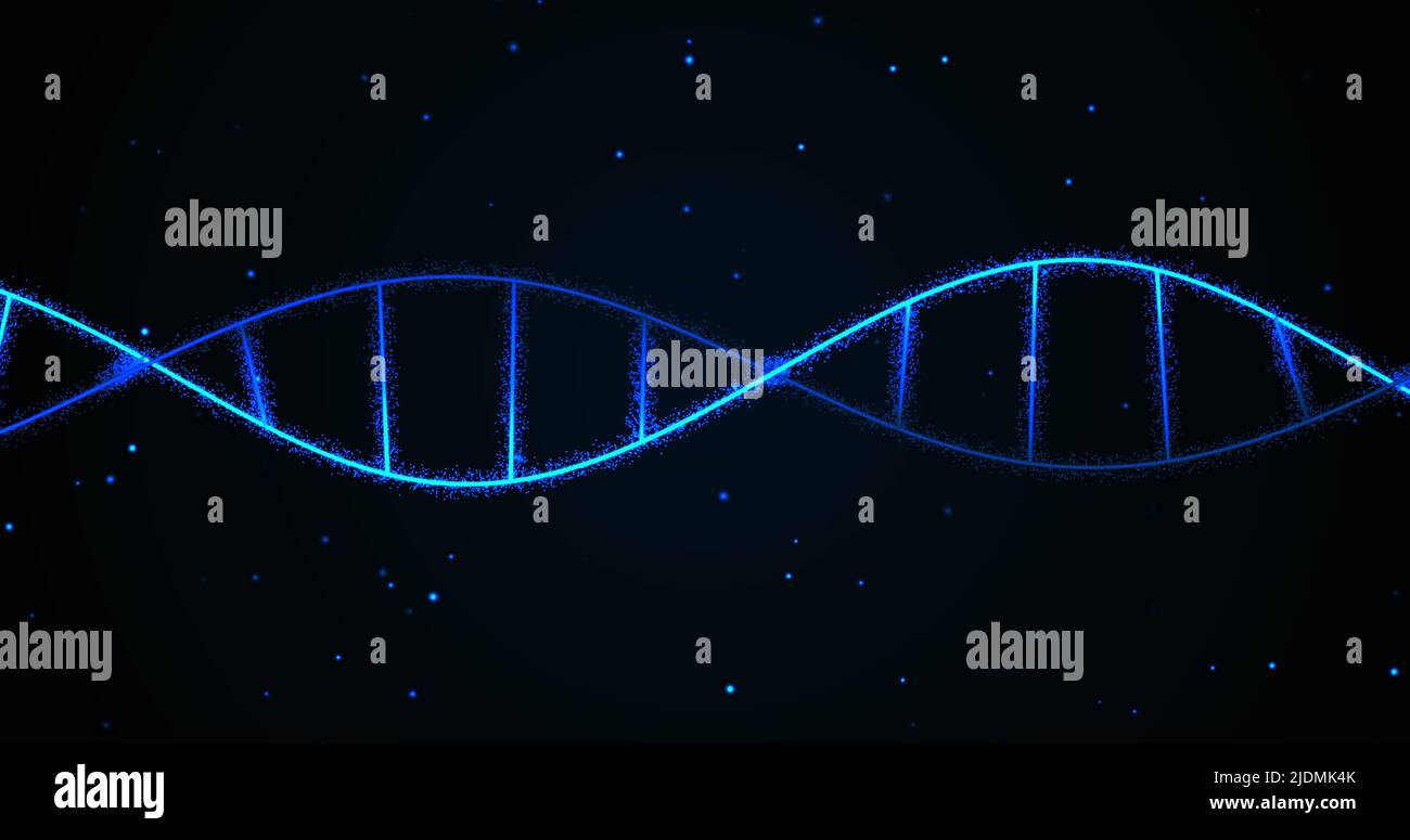 Image of dna strand on black background Stock Photo - Alamy