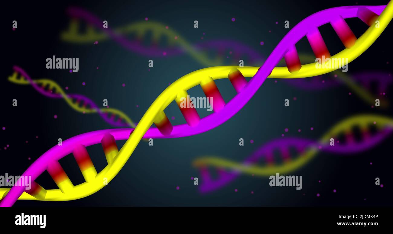 Image of dna strands on black background Stock Photo - Alamy