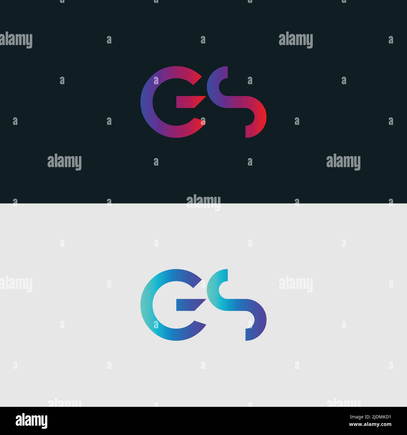 Initial Alphabet letter Logo icon GS, colorful vibrant gradient color ...