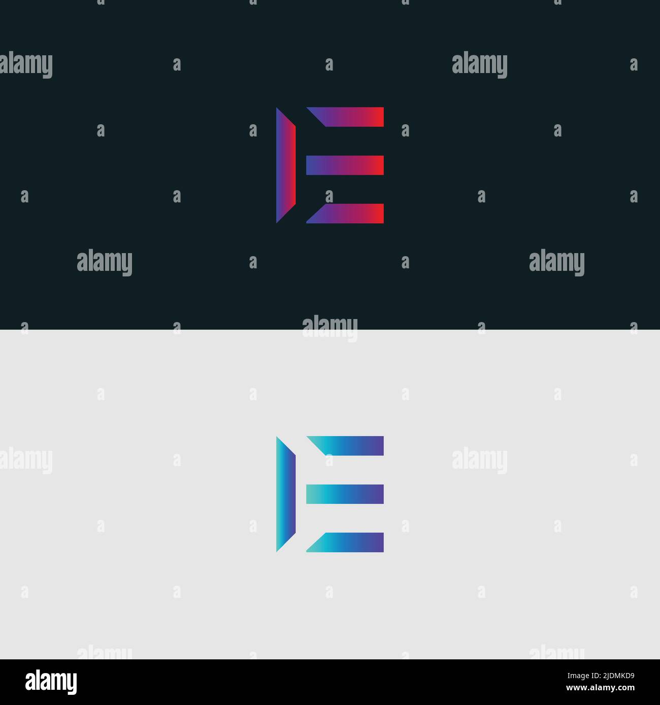 Initial Alphabet letter Logo icon IE, colorful vibrant gradient color ...