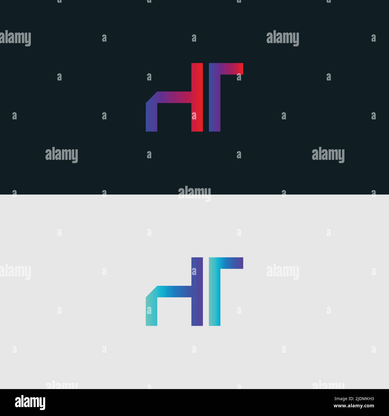 Initial Alphabet letter Logo icon HT, colorful vibrant gradient color trendy logos Stock Vector ...