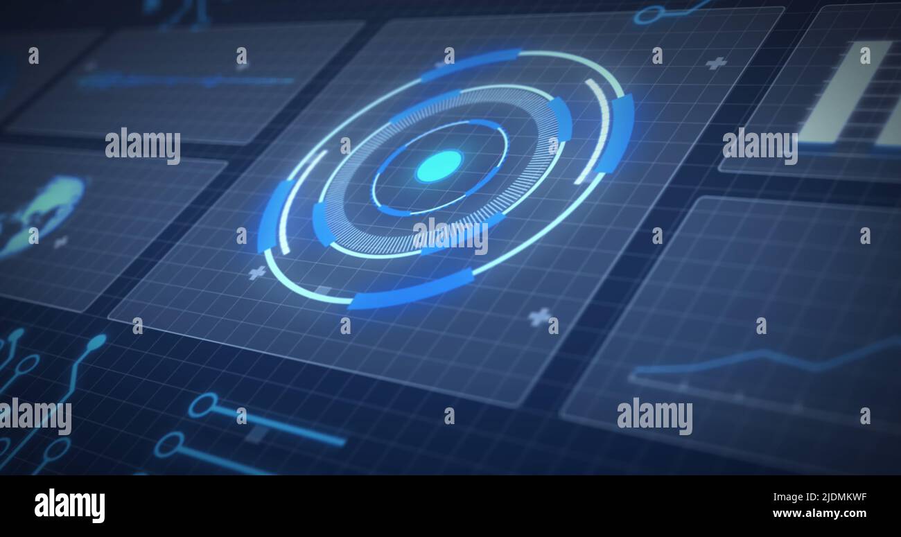 Image of data processing on blue background Stock Photo - Alamy
