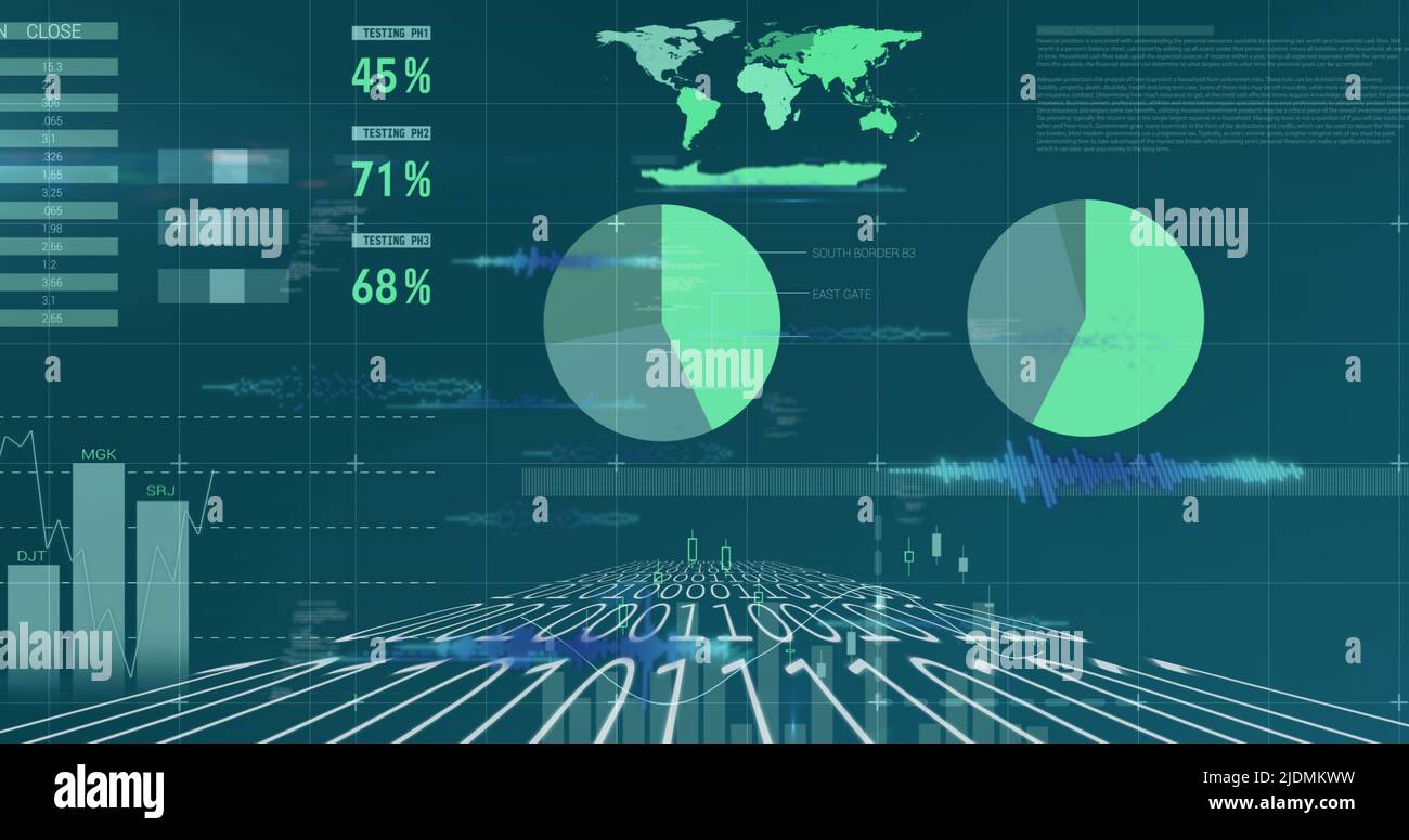 Image Of Data Processing And Binary Coding On Blue Background Stock 8937