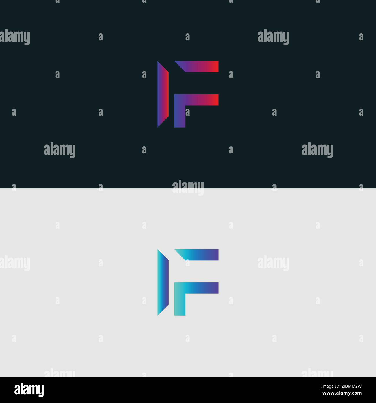 Initial Alphabet letter Logo icon IF, colorful vibrant gradient color ...