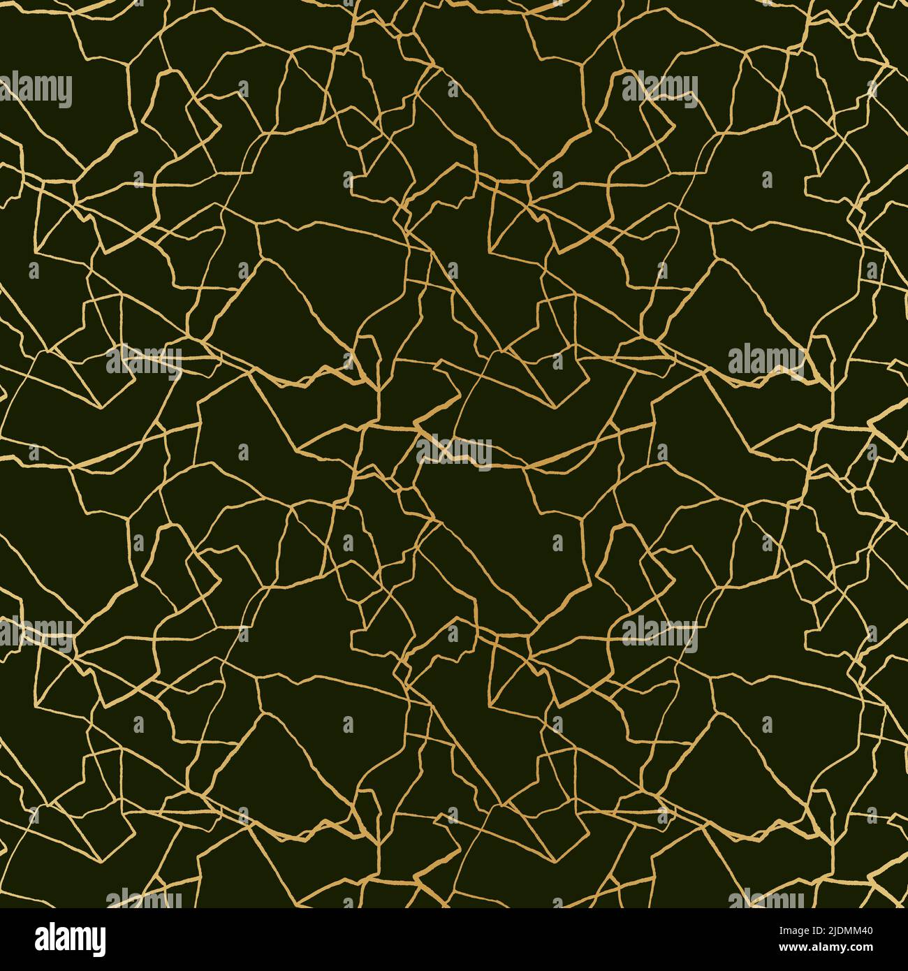 kintsugi art seamless pattern with gold thin lines and abstract shards ...