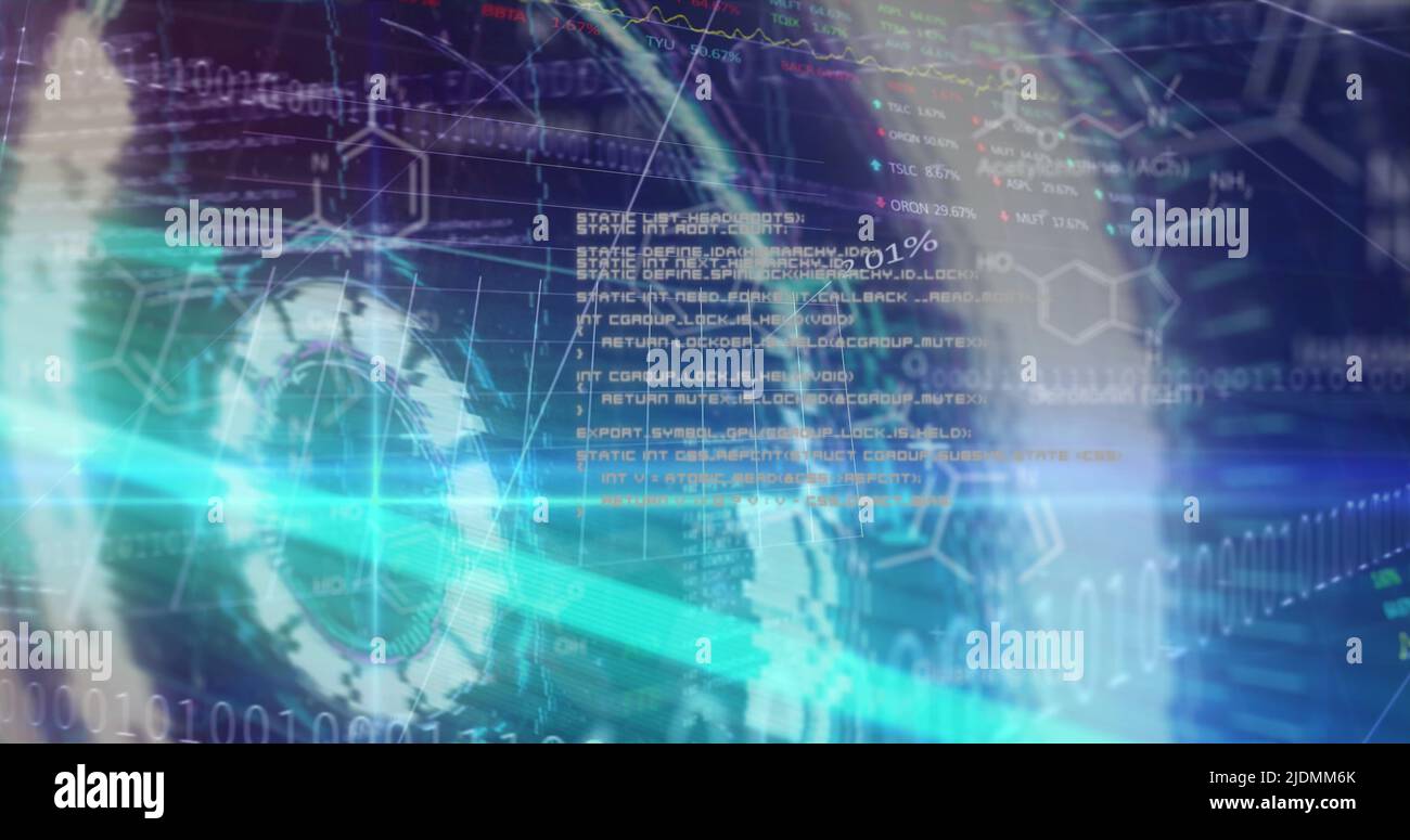 Image of scope scanning and data processing on black background Stock ...