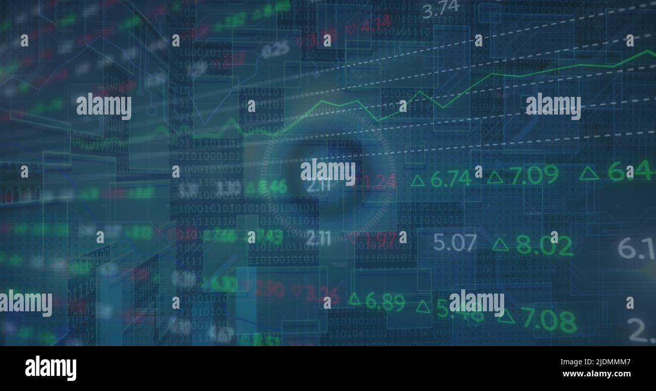 Image of stock market over financial data processing Stock Photo - Alamy