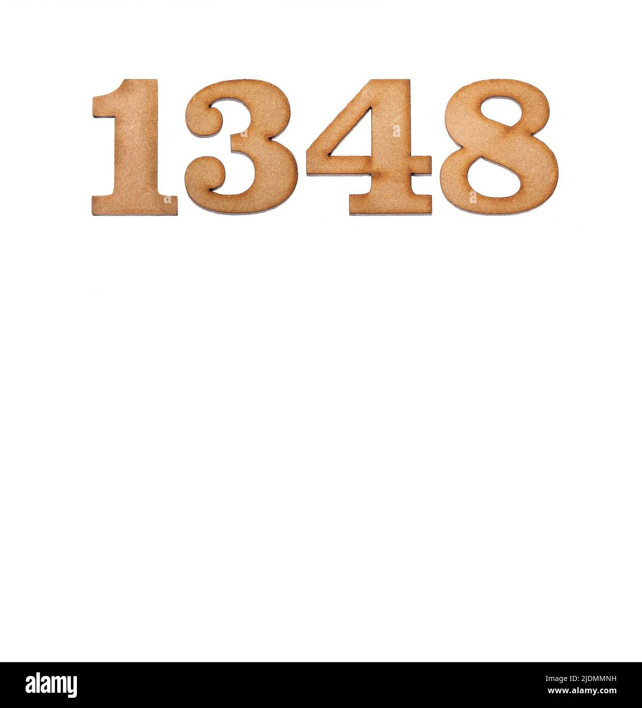 Number 1348 - Piece of wood isolated on white background Stock Photo ...