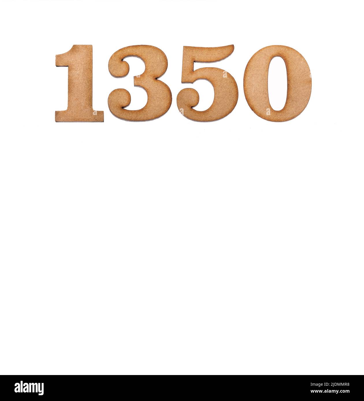 Number 1350 - Piece of wood isolated on white background Stock Photo ...