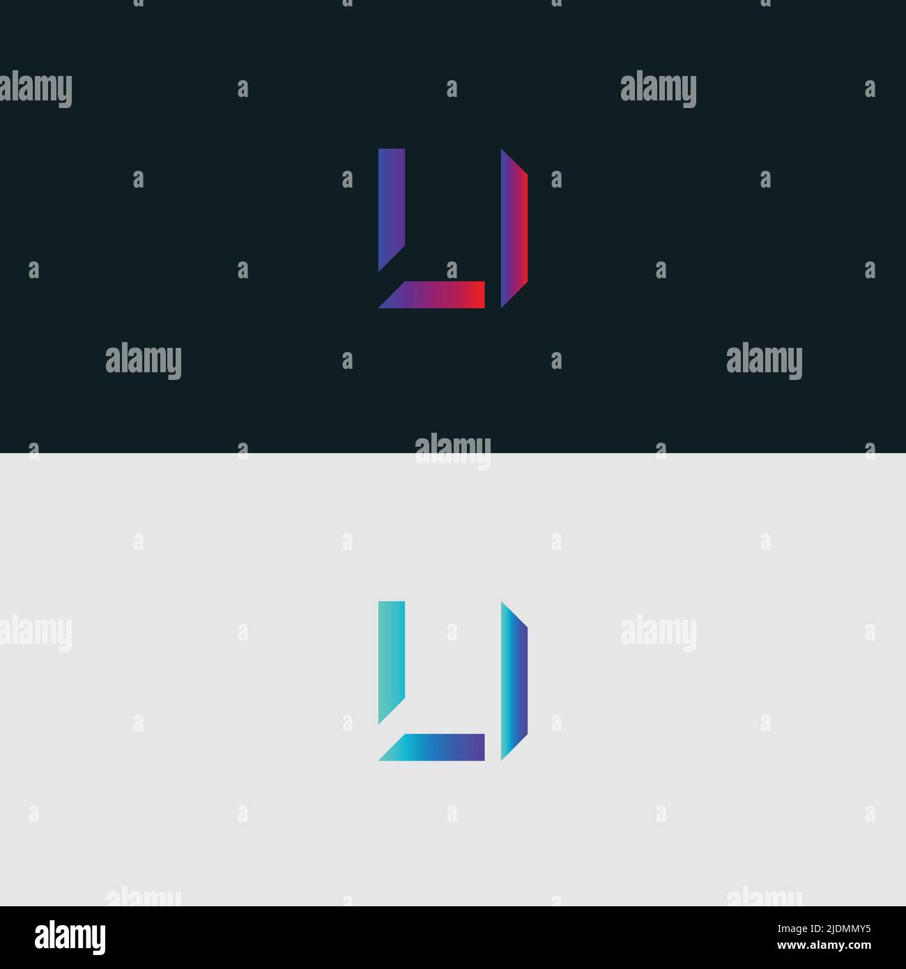 Initial Alphabet letter Logo icon LI, colorful vibrant gradient color ...
