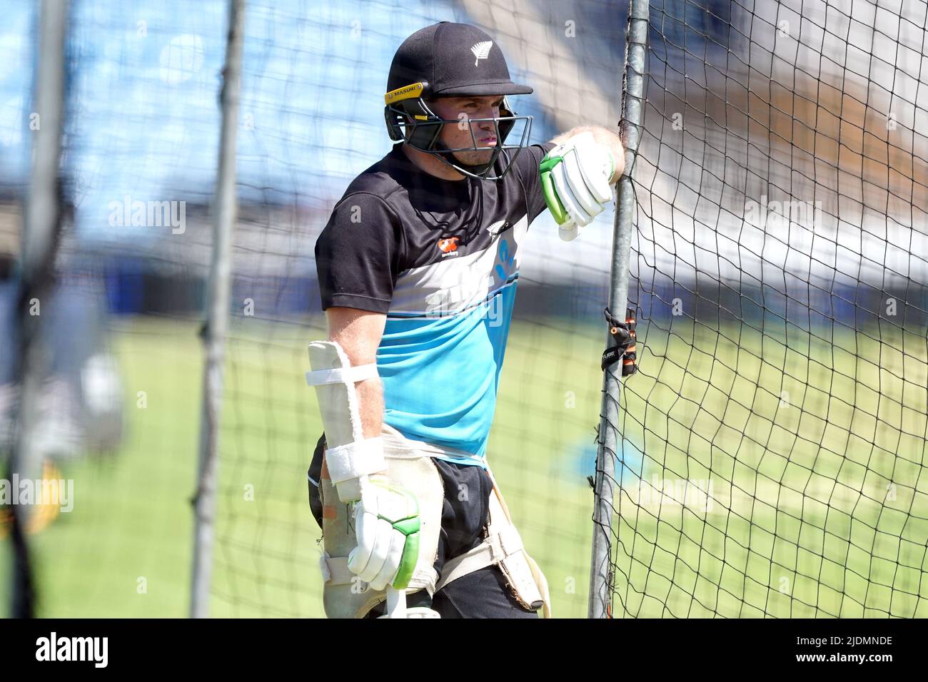 New Zealand's Tom Latham during a nets session at Emerald Headingley ...