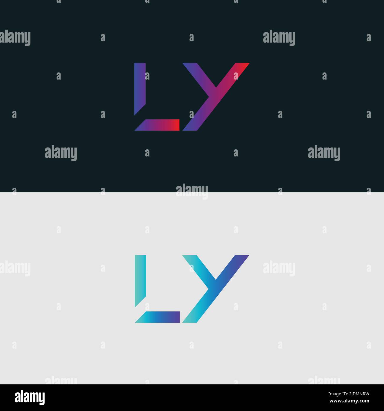 Initial Alphabet letter Logo icon LY, colorful vibrant gradient color ...