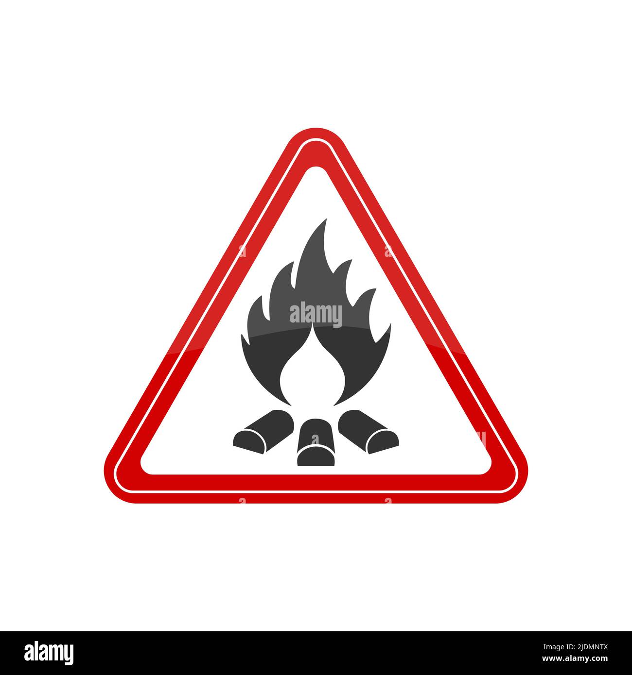 Fire. A place to build a fire. Vector picnic sign. Flat style, simple ...