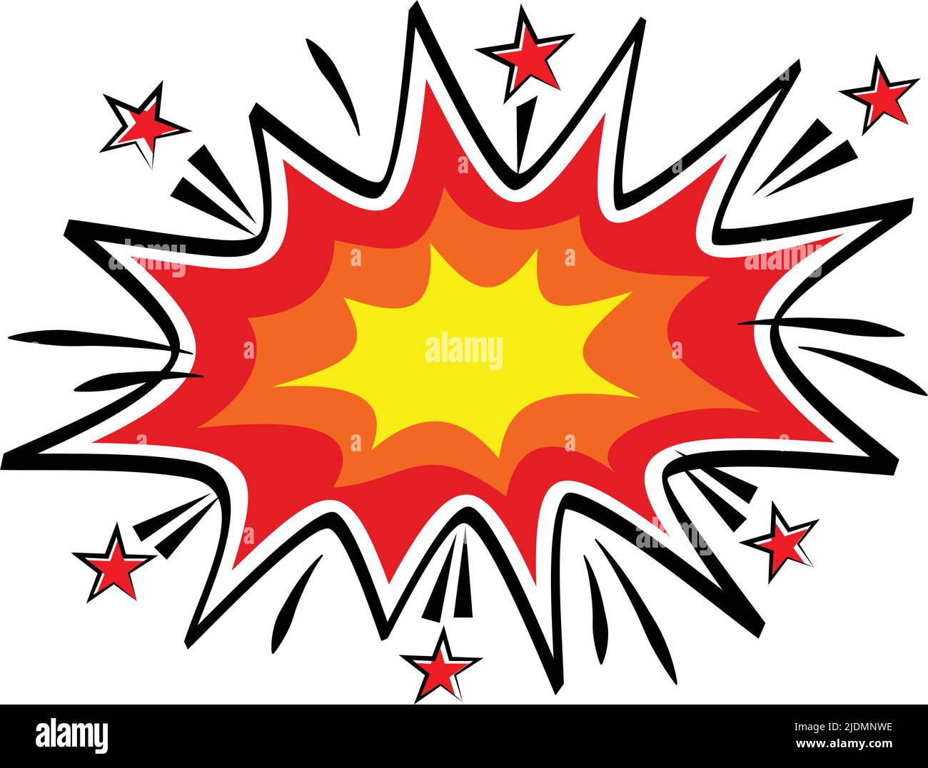 Explosion speech bubble in comic book style. Cartoon vector sticker on ...