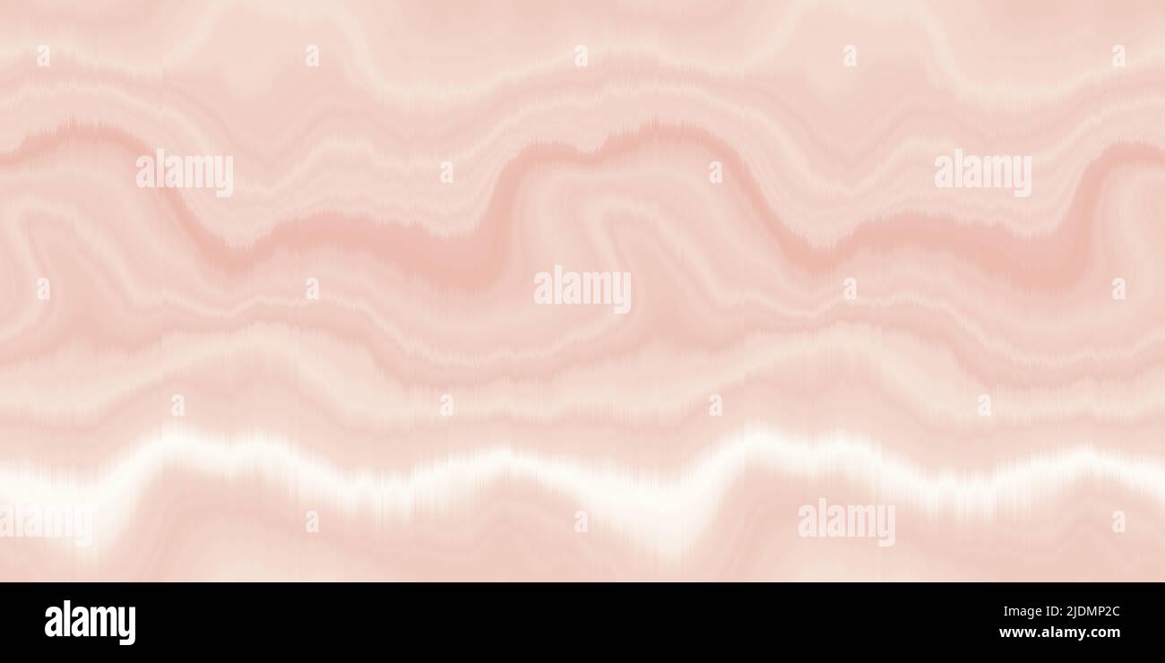 Soft wavy tie dye stripe seamless border pattern. Pink white organic ...