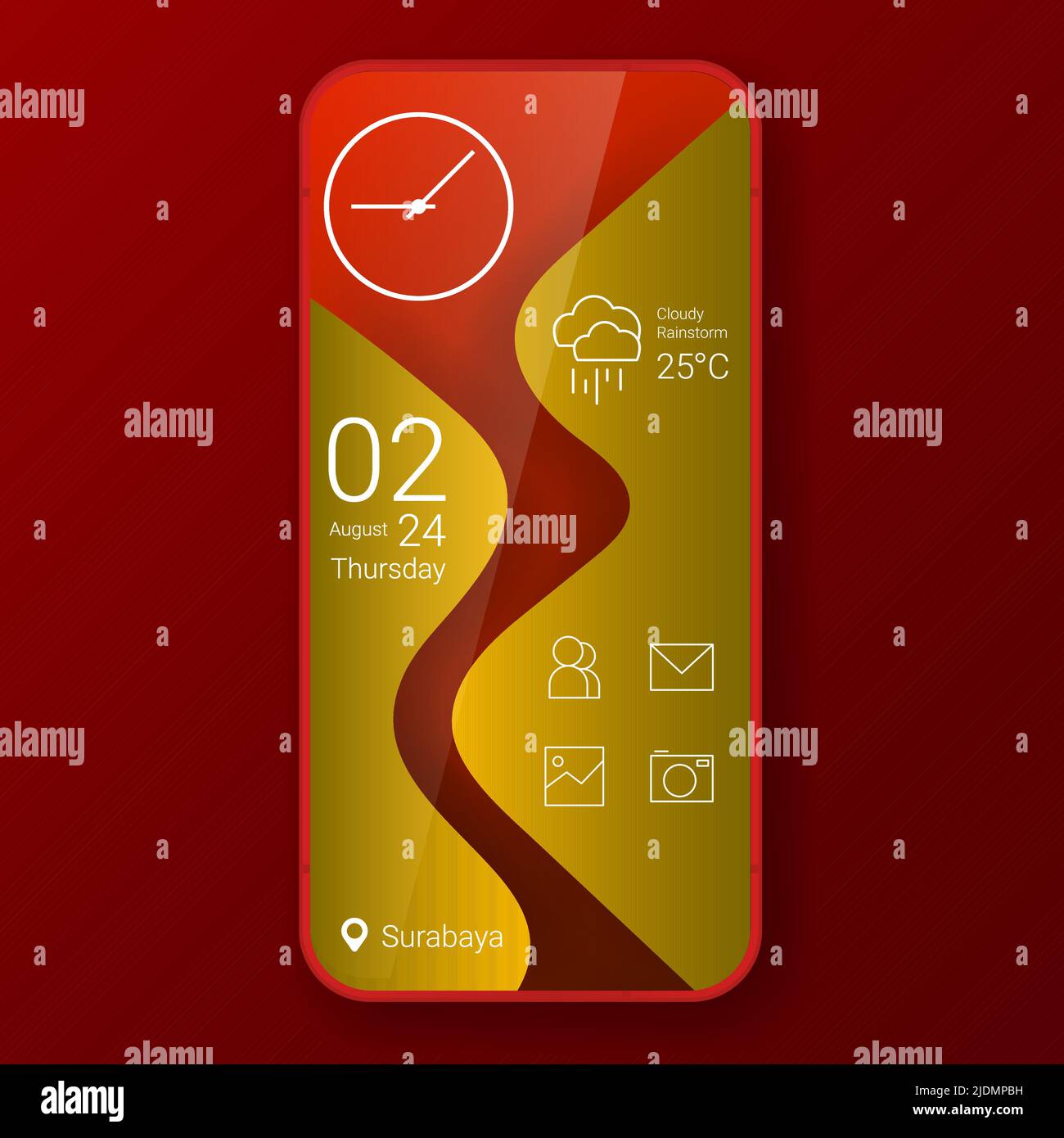 elegant gold red home screen user interface Stock Vector Image & Art ...